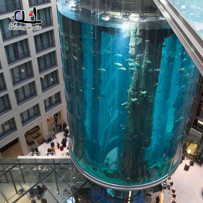 Round Aquarium cylindrical fish tank Large Cylinder Acrylic Aquariums ...